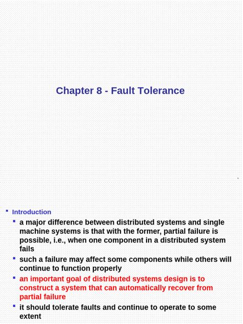 Chapter 8 Fault Tolerance Pdf Transmission Control Protocol Fault