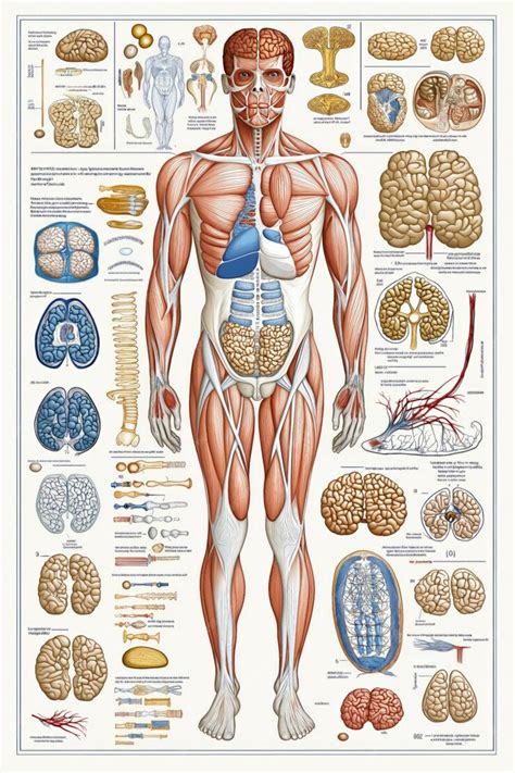 Detailed Anatomical Illustration Showing The Human Muscular Skeletal