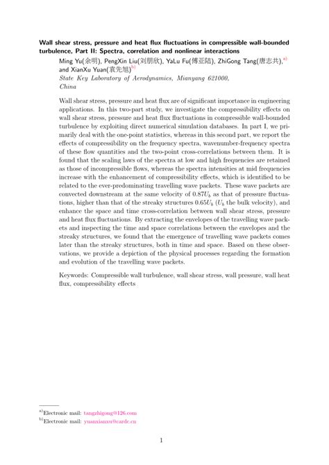 Pdf Wall Shear Stress Pressure And Heat Flux Fluctuations In Compressible Wall Bounded
