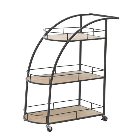 Стол-этажерка на колесах (To4rooms) черный дерево 35x83x68 см. 224064 ...