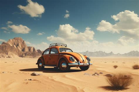 Sun Bleached Retro Car Desert Generate Ai Stock Image Image Of Hobby Neon 309362761