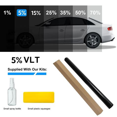 Car Window Tint Film Kit Tinting Super Dark Black Limo 1 5 15 35 70