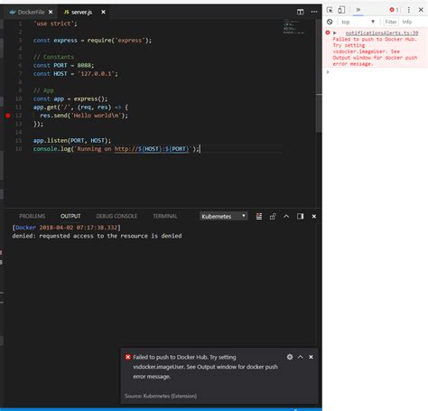 Kubernetes Launch Debug Command Failed Without Setting Vsdocker