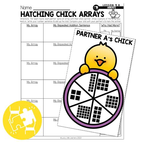 lucky to learn math lesson 9 8 arrays collaboration hatching