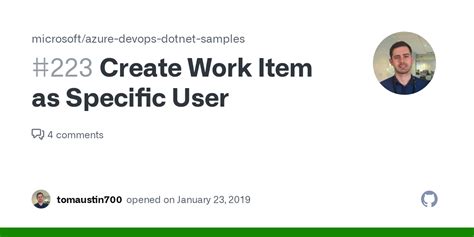 Create Work Item As Specific User · Issue 223 · Microsoftazure Devops Dotnet Samples · Github