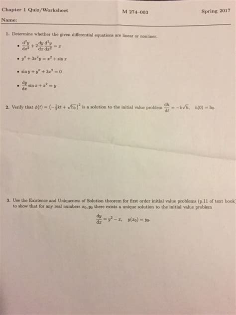 Solved Determine Whether The Given Differential Equations