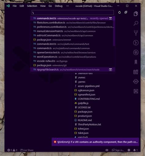Quickopen Search For An Absolute Path Or C Fails With Non File Scheme Uris · Issue 74726
