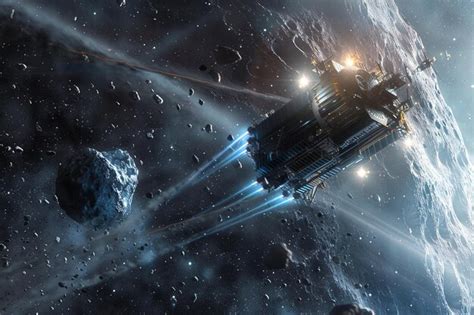 Space Probe Approaching A Comet Premium Ai Generated Image