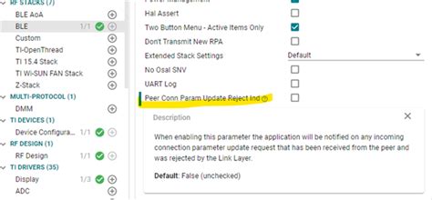 Launchxl Cc1352r1 Central 在reject Connection Parameter Update後 沒有出現gap
