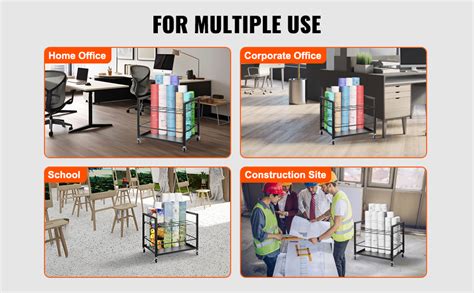 Vevor Blueprint Storage Rack 20 Slots Mobile Roll File Holder For Architectural Vevor Au
