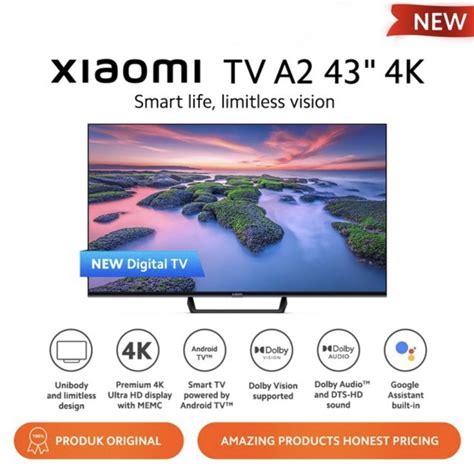 Jual XIAOMI Mi TV A2 43" 4K UHD Smart Android Digital TV L43M7-EAID ...