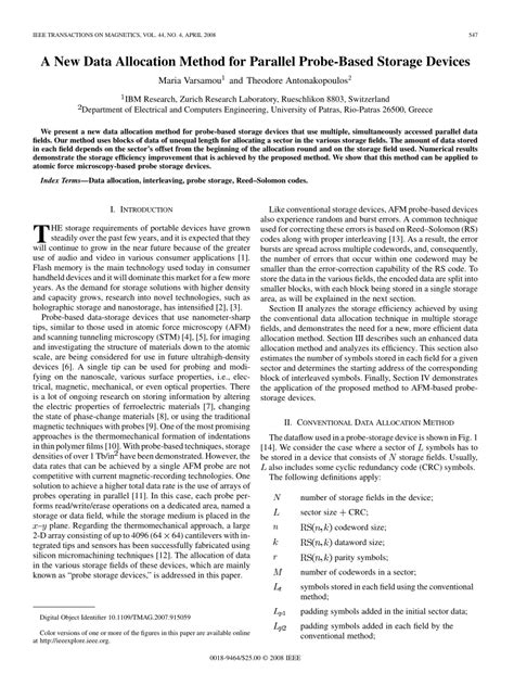 pdf a new data allocation method for parallel probe based storage devices