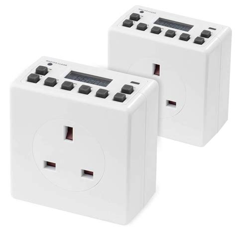 Twin 2 Pack Of Arlec White Plug Socket Compact Lcd Digital Security Timers For Sale Online Ebay
