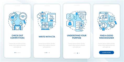 Guidelines For Designing A Mobile App Onboarding Screen With Blue Theme