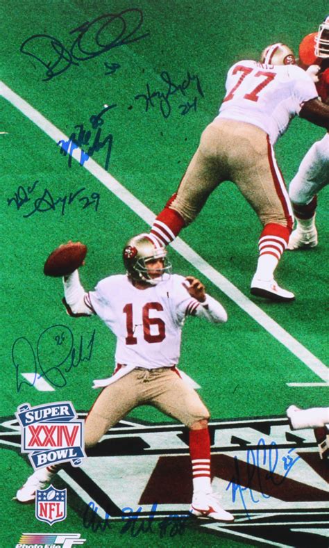 1990 49ers Super Bowl Xxiv Champions 16x20 Photo Team Signed By 16