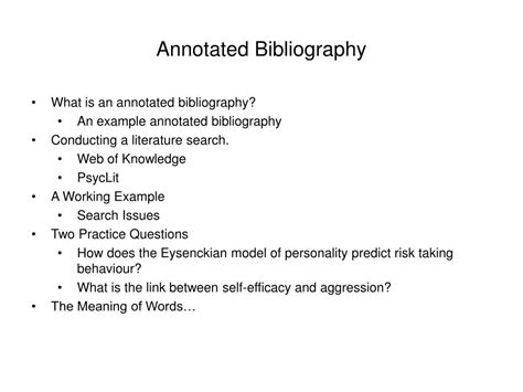 Ppt Annotated Bibliography Powerpoint Presentation Free Download