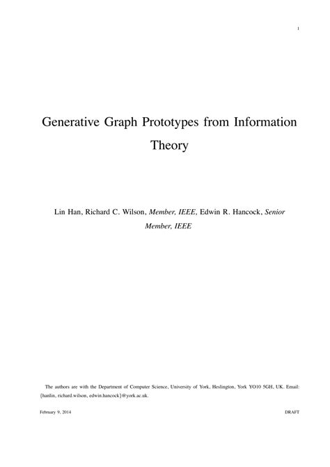 PDF Generative Graph Prototypes From Information Theory