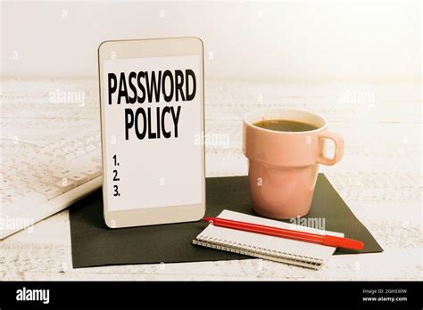 Hand Writing Sign Password Policy Business Idea First Line Of Protection Against Any