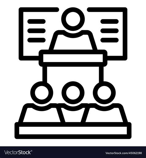 Learning Speaker Icon Outline Course Royalty Free Vector