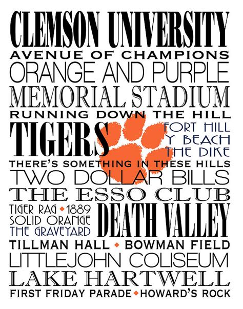 Clemson University Subway Art Digital Art By Marian Schumer Pixels