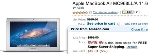 MacBook Air Discounted To From Amazon With Free Shipping