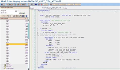 My Experiments With Sap Adding Custom Tab To The Transaction Vf01vf02