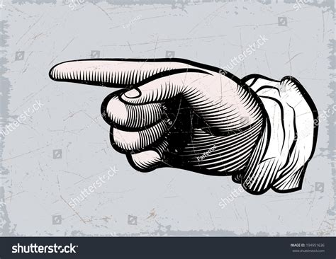 Hand Human Pointing Finger Vector Drawing Stock Vector Royalty Free