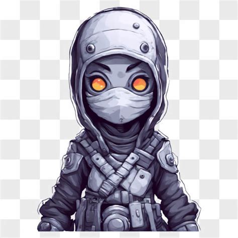 Download Mysterious Animated Character In Gray Outfit Cartoons Online Creative Fabrica