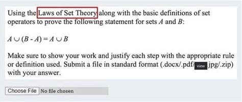 Solved Using The Laws Of Set Theory Along With The Basic Chegg Com