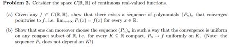 solved problem 2 consider the space c r r of continuous