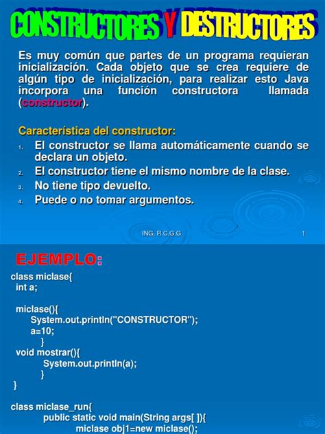 clase12 constructores y destructores pdf java lenguaje de