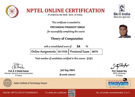 Learningjourney Theoryofcomputation Nptel Academicachievement