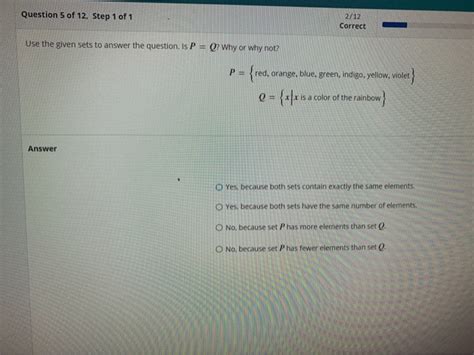 solved question 5 of 12 step 1 of 1 2 12 correct use the