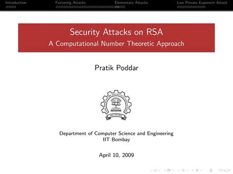 Security Attacks On Rsa Pdf Information And Network Security