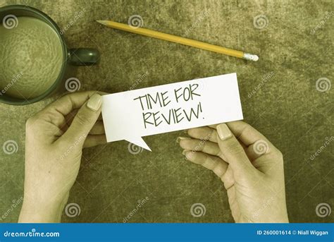 writing displaying text time for review word written on a formal