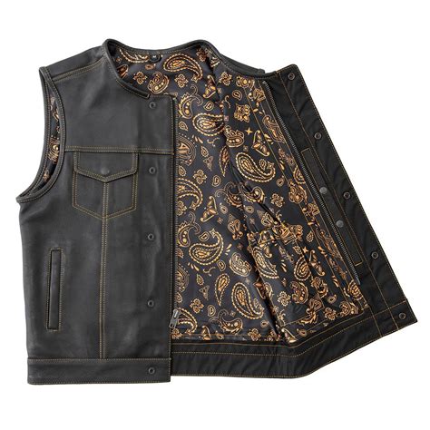 Knight Mens Club Style Leather Vest Limited Edition