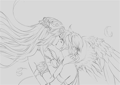 Palutena And Pit Kiss