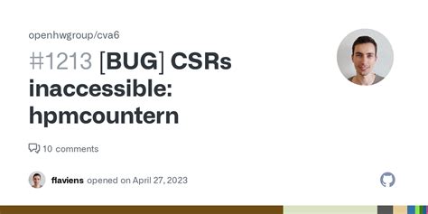 Bug Csrs Inaccessible Hpmcountern · Issue 1213 · Openhwgroupcva6