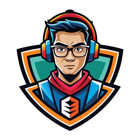Colorful Gamer Avatar In A Shield Emblem 59266974 Vector Art At Vecteezy