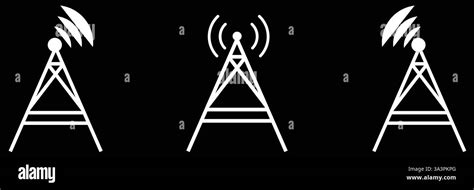 Simple Antenna With Radio Waves Vector Icon Symbol Stock Vector Image