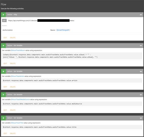 audio track attributes parsing or smartthings 24 api token