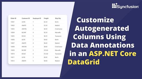 Customize Autogenerated Columns In An Aspnet Core Grid Youtube
