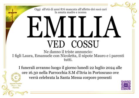 Funerali E Annunci Funebri A Portoscuso Della Sciucca Emilia Funer24