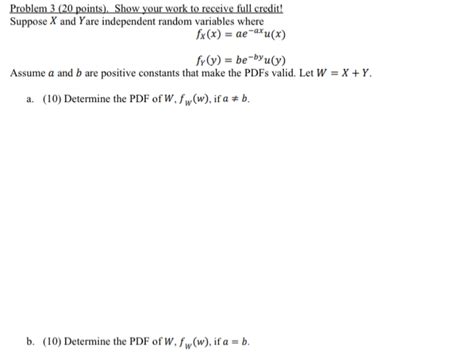 Solved Problem Points Show Your Work To Receive Full Chegg Com