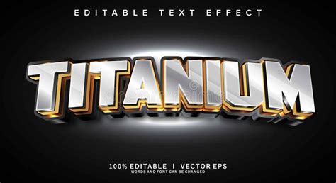 Titanium 3d Vector Text Effect With Modern Style Design Stock Vector Illustration Of Headline