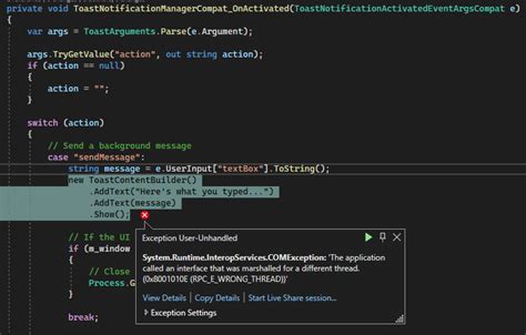 Toast Onactivated Marshalled For A Different Thread Exception In Winui 3 App · Issue 4422