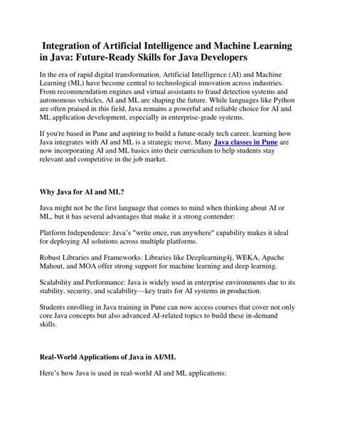 Ppt Integration Of Artificial Intelligence And Machine Learning In Java 2 Powerpoint