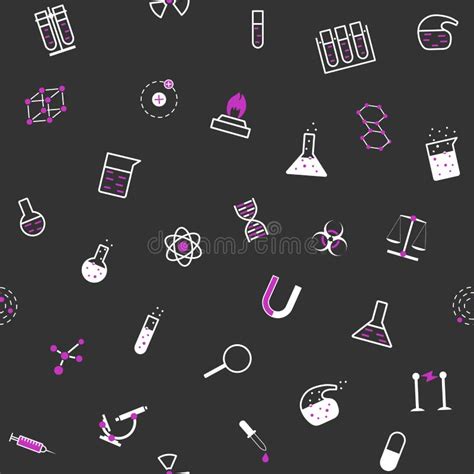 Seamless Chemistry Science Flat Pattern Stock Vector Illustration Of