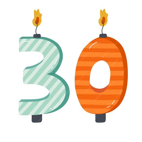 Premium Vector Cute Hand Drawn Birthday Candle Numbers With Burning