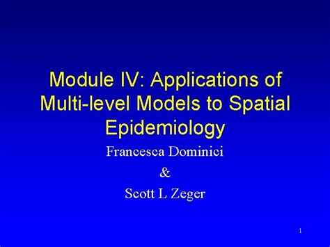 Module Iv Applications Of Multilevel Models To Spatial